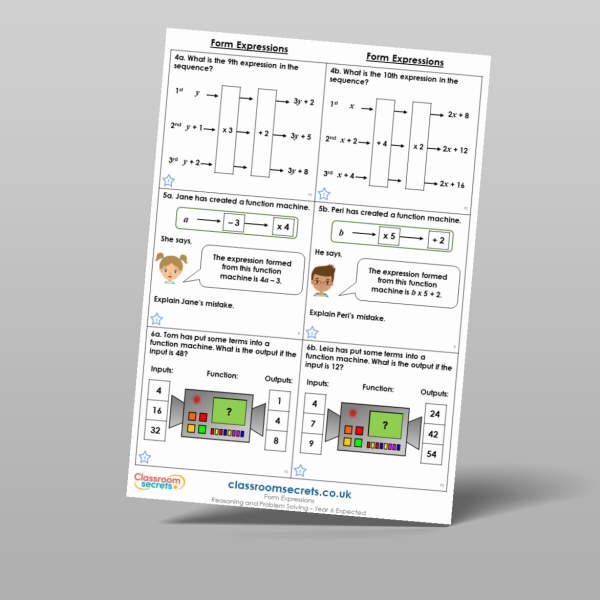 Year 6 Form Expressions Reasoning And Problem Solving Resource ...