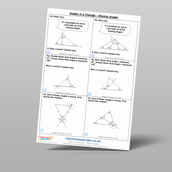 Year 6 Angles In A Triangle Missing Angles Reasoning And Problem ...