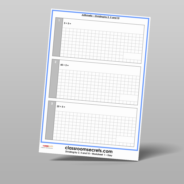 Dividing by 2, 5 and 10 Arithmetic Test Resource | Classroom Secrets