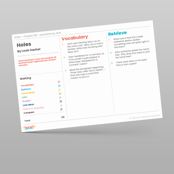 UKS2 Reading Skills Holes Chapter 26 Resource | Classroom Secrets