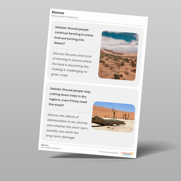 UKS2 Desertification Geography Discussion Problems Resource | Classroom ...
