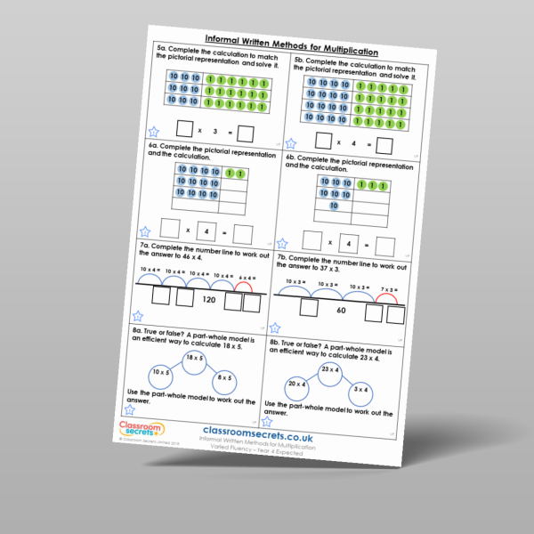 Year 4 Informal Written Methods For Multiplication Varied Fluency ...