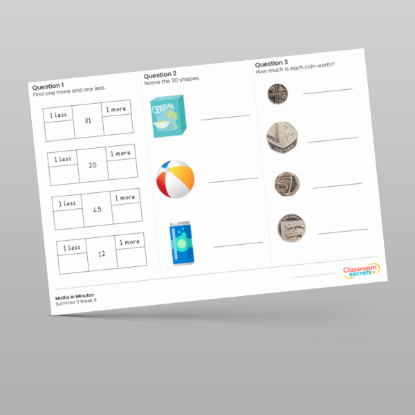 Year 1 Summer 2 Week 6 Maths In Minutes Resource | Classroom Secrets