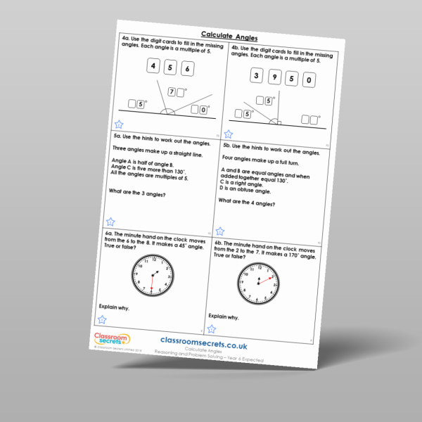 Year 6 Calculate Angles Reasoning And Problem Solving Resource ...
