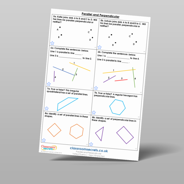 Year 3 Parallel And Perpendicular Varied Fluency Resource | Classroom ...