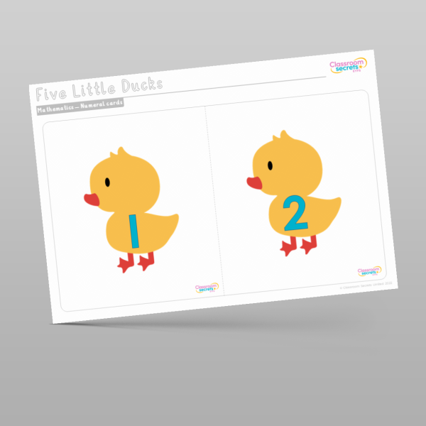 Eyfs Five Little Ducks Numeral Cards Resource | Classroom Secrets