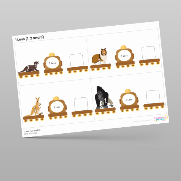 Eyfs 1 Less 1 2 And 3 Activity Resource | Classroom Secrets