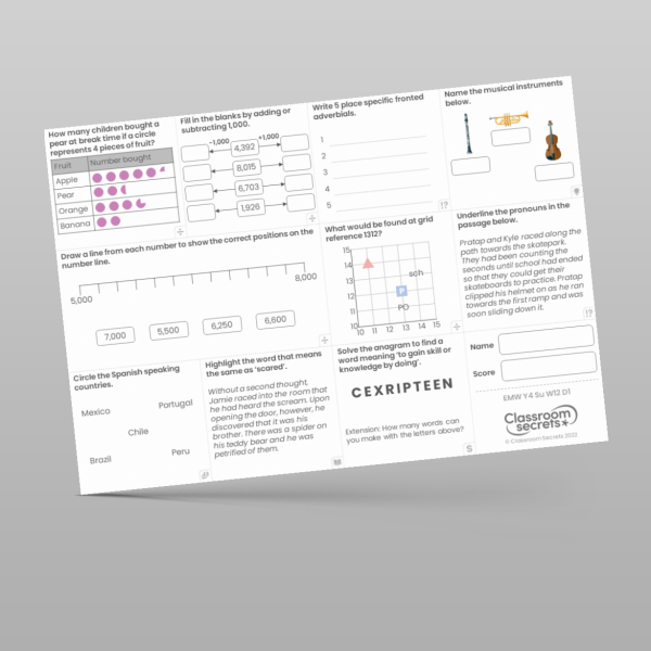 Year 4 Early Morning Work Summer Week 12 Resource | Classroom Secrets