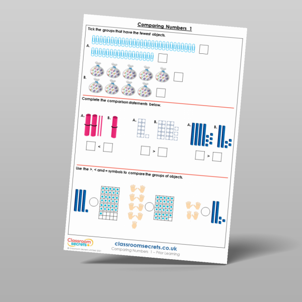 Year 1 Comparing Numbers 1 Prior Learning Resource | Classroom Secrets