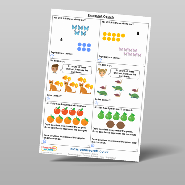 Year 1 Represent Objects Reasoning And Problem Solving Resource