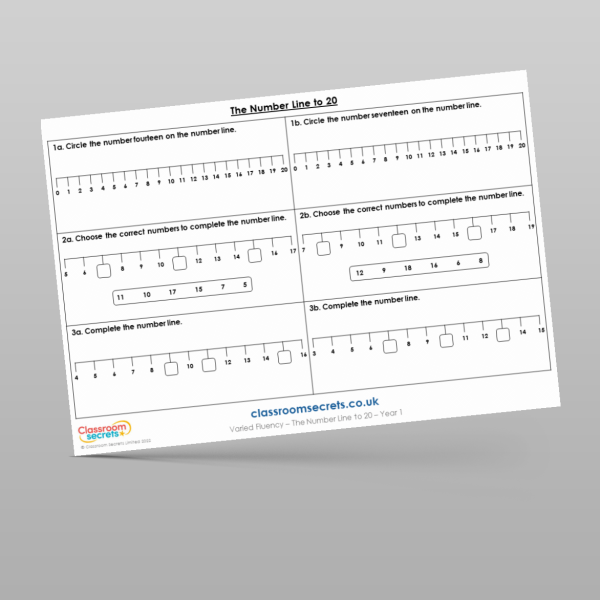 Year 1 The Number Line To 20 Varied Fluency 2 Resource | Classroom Secrets