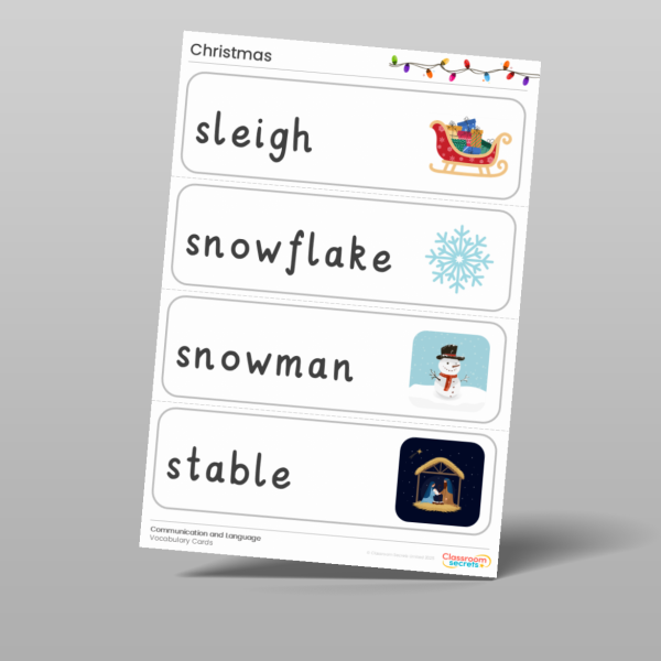 Eyfs Christmas Vocabulary Cards Resource | Classroom Secrets