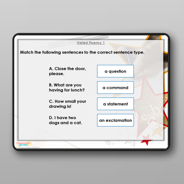 Year 2 All Four Sentence Types Modelling Ppt Resource | Classroom Secrets