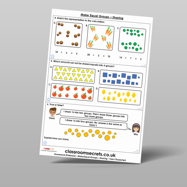 Grouping Worksheets Year 2 Make Equal Groups – Sharing Lesson