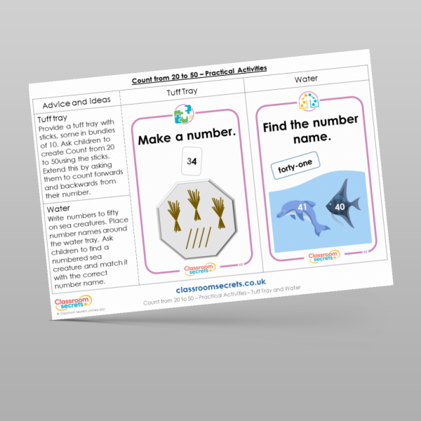 Year 1 Count From 20 To 50 Practical Activities Resource | Classroom ...