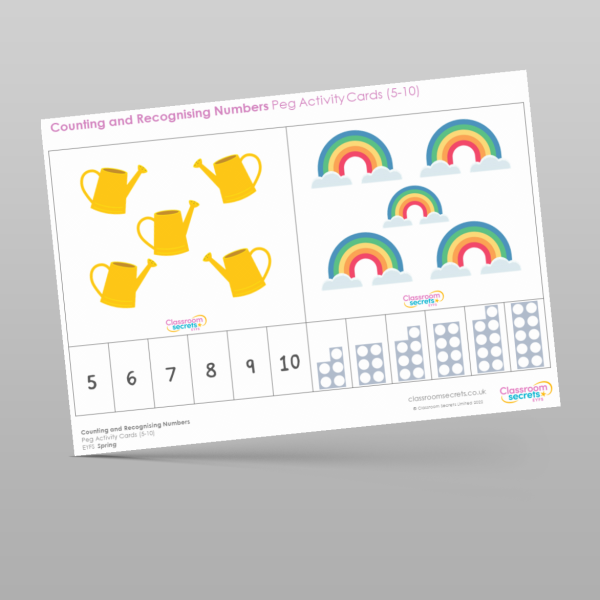 Eyfs Spring Counting And Recognising Numbers Peg Cards Resource ...