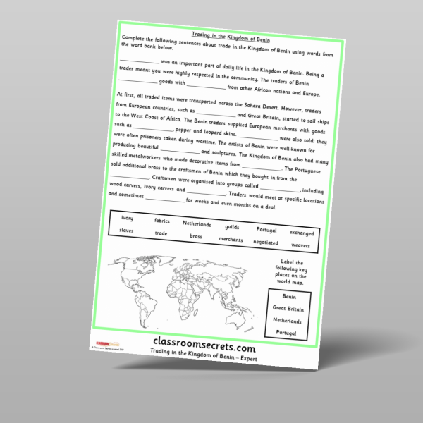 KS2 Trading In The Kingdom Of Benin Activity Resource | Classroom Secrets