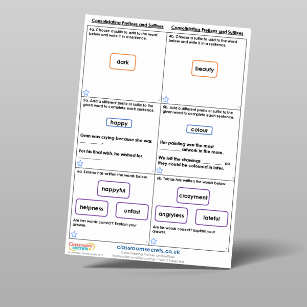 Year 2 Consolidating Prefixes And Suffixes Application And Reasoning ...