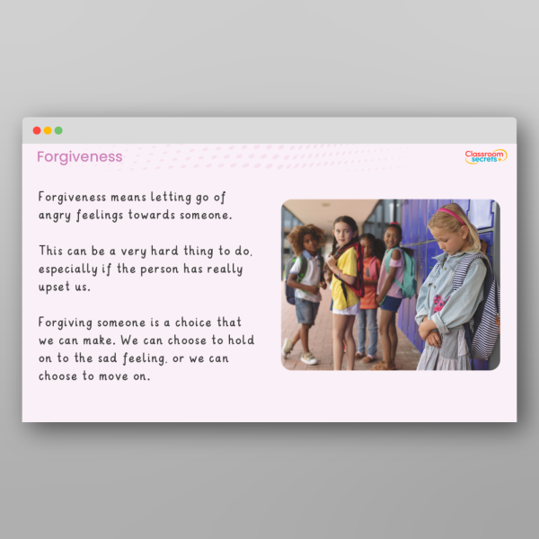 KS1 Values Forgiveness Resource | Classroom Secrets