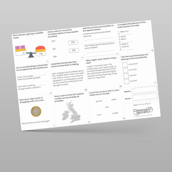 Year 4 Early Morning Work Summer Week 9 Resource | Classroom Secrets