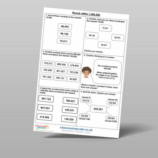 Year 5 Round Within 1 000 000 Mixed Activity Resource | Classroom Secrets