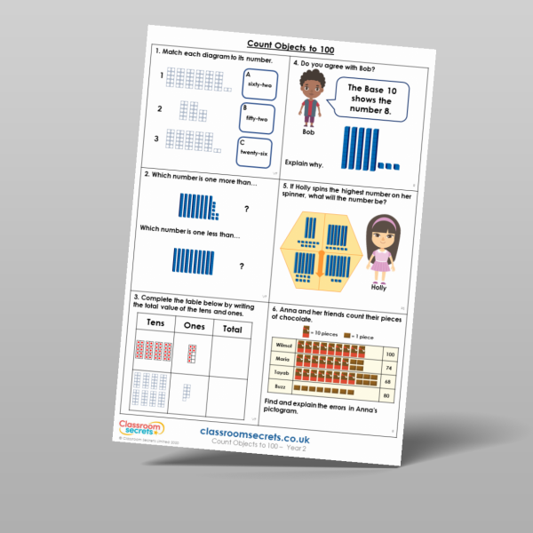 Year 2 Count Objects To 100 Mixed Activity Resource | Classroom Secrets