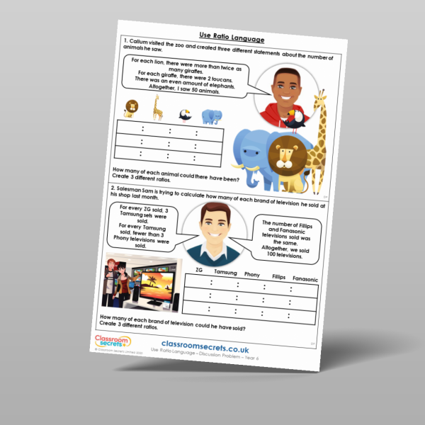 Year 6 Use Ratio Language Discussion Problem Resource | Classroom Secrets
