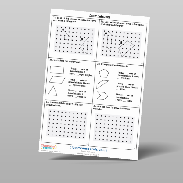 Year 3 Draw Polygons Varied Fluency Resource | Classroom Secrets