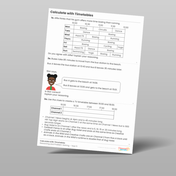 Year 5 Calculate With Timetables Reasoning And Problem Solving 2 Resource | Classroom Secrets