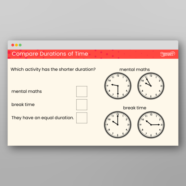 Year 2 Compare Durations Of Time Teaching Ppt Resource | Classroom Secrets