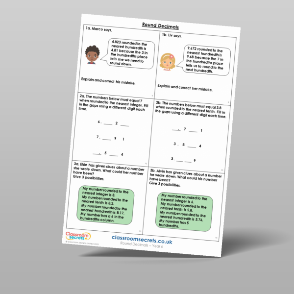 Year 6 Round Decimals Reasoning And Problem Solving Resource ...