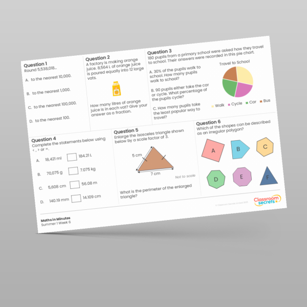 Year 6 Summer 1 Week 6 Maths In Minutes Resource | Classroom Secrets