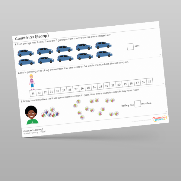 Year 1 Count In 2s Recap Varied Fluency Resource | Classroom Secrets