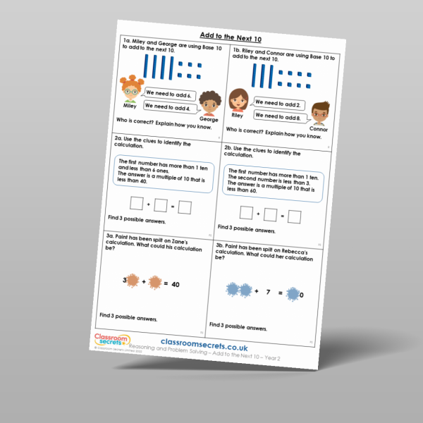 Year 2 Add To The Next 10 Reasoning And Problem Solving Resource ...