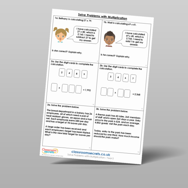 Year 5 Solve Problems With Multiplication Reasoning And Problem Solving ...
