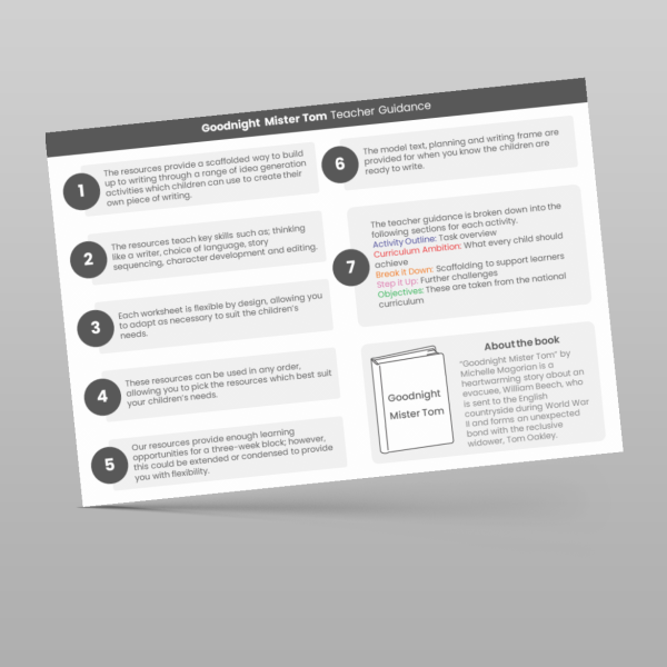 Year 6 Goodnight Mister Tom Writing Unit Guidance Resource | Classroom ...