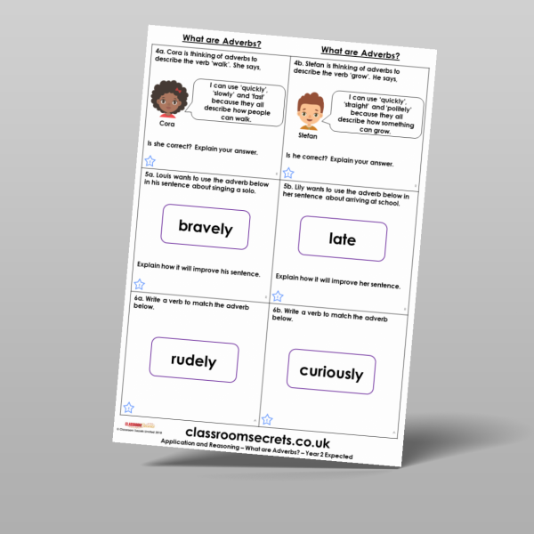 Year 2 What Are Adverbs Application And Reasoning Resource | Classroom ...