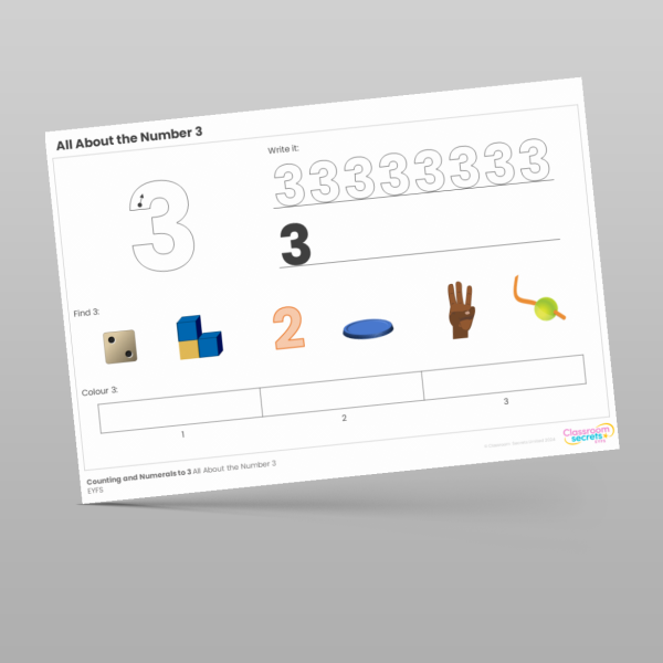 Eyfs All About The Number 3 Learning Activity 2 Resource | Classroom ...