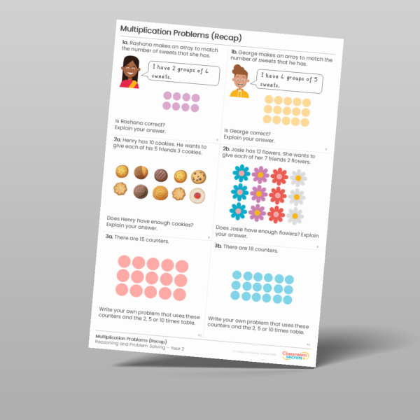 Year 2 Multiplication Problems Recap Reasoning And Problem Solving ...