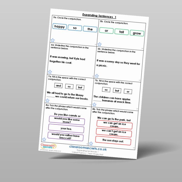 Year 3 Expanding Sentences 1 Varied Fluency Resource | Classroom Secrets