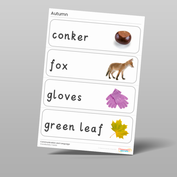 Eyfs Autumn Vocabulary Cards Resource | Classroom Secrets