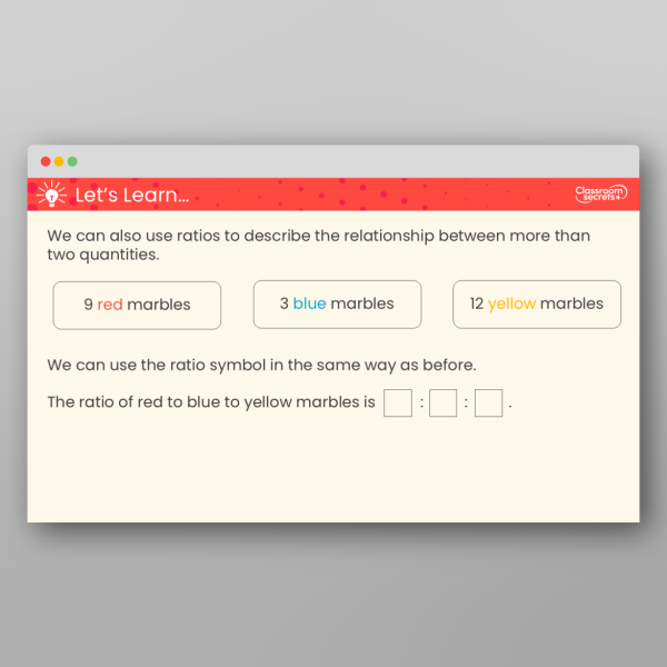Year 6 Introduction To The Ratio Symbol Ppt Resource | Classroom Secrets