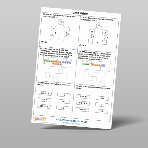 Year 5 Short Division Varied Fluency Resource | Classroom Secrets