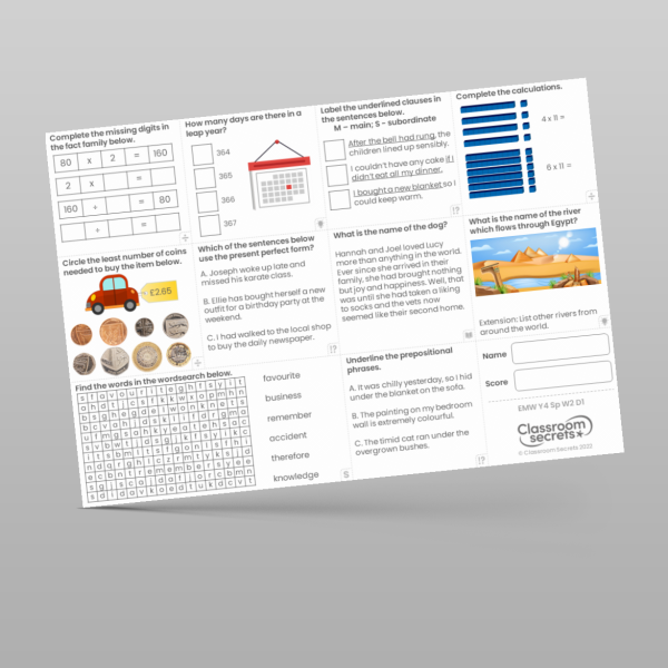 Year 4 Early Morning Work Spring Week 2 Resource | Classroom Secrets