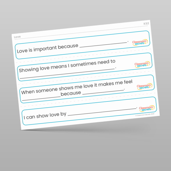KS2 Love Stem Sentences Resource | Classroom Secrets
