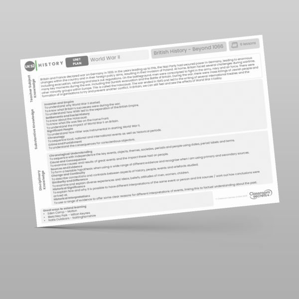 UKS2 World War Ii Unit Plan Resource | Classroom Secrets