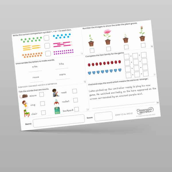 Year 2 Early Morning Work Autumn Week 5 Resource | Classroom Secrets