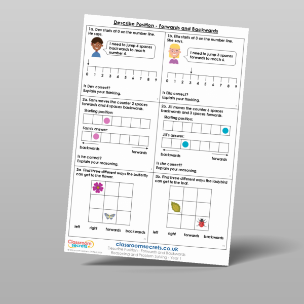 Year 1 Describe Position Forwards And Backwards Reasoning And Problem ...