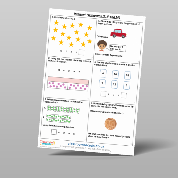 Year 2 Interpret Pictograms 2 5 And 10 Prior Learning Resource ...