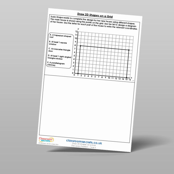 Year 4 Draw 2d Shapes On A Grid Discussion Problem Resource | Classroom ...